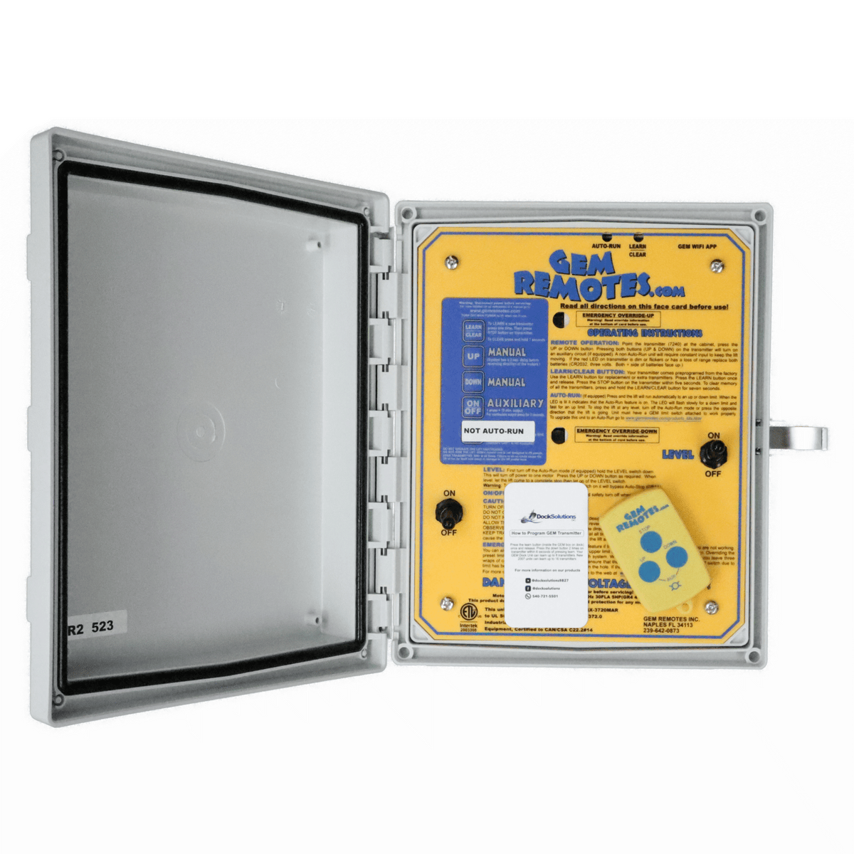 Gem Remote GR2: Wireless Boat Lift Remote — Dock Solutions, Inc.